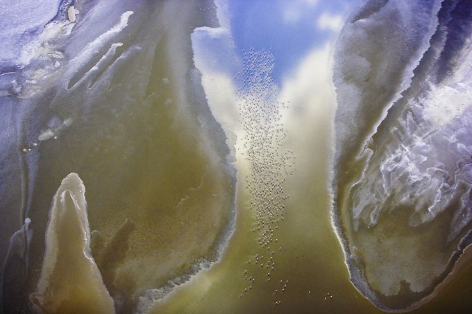 Aerial, Lake Natron, Kenya - Art Wolfe