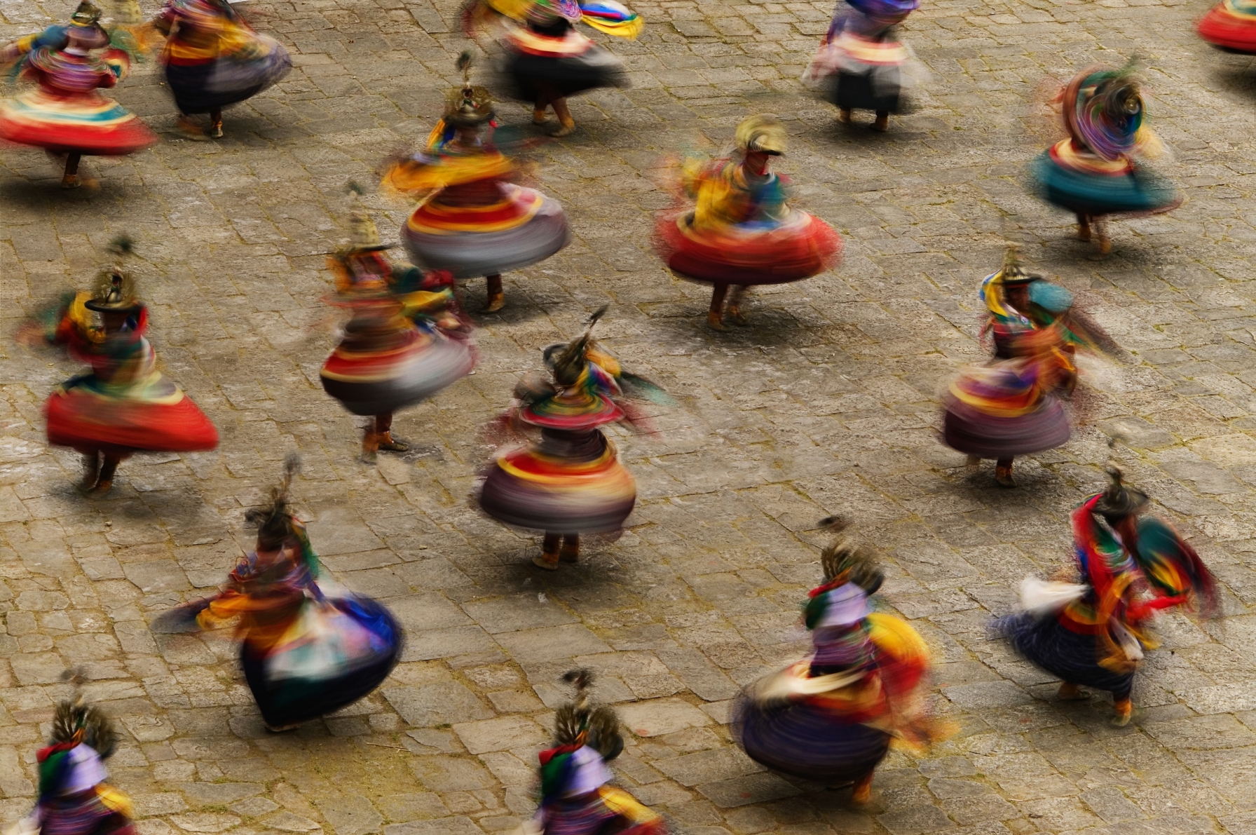 Tsechu Dancers, Paro Dzong, Bhutan - Art Wolfe
